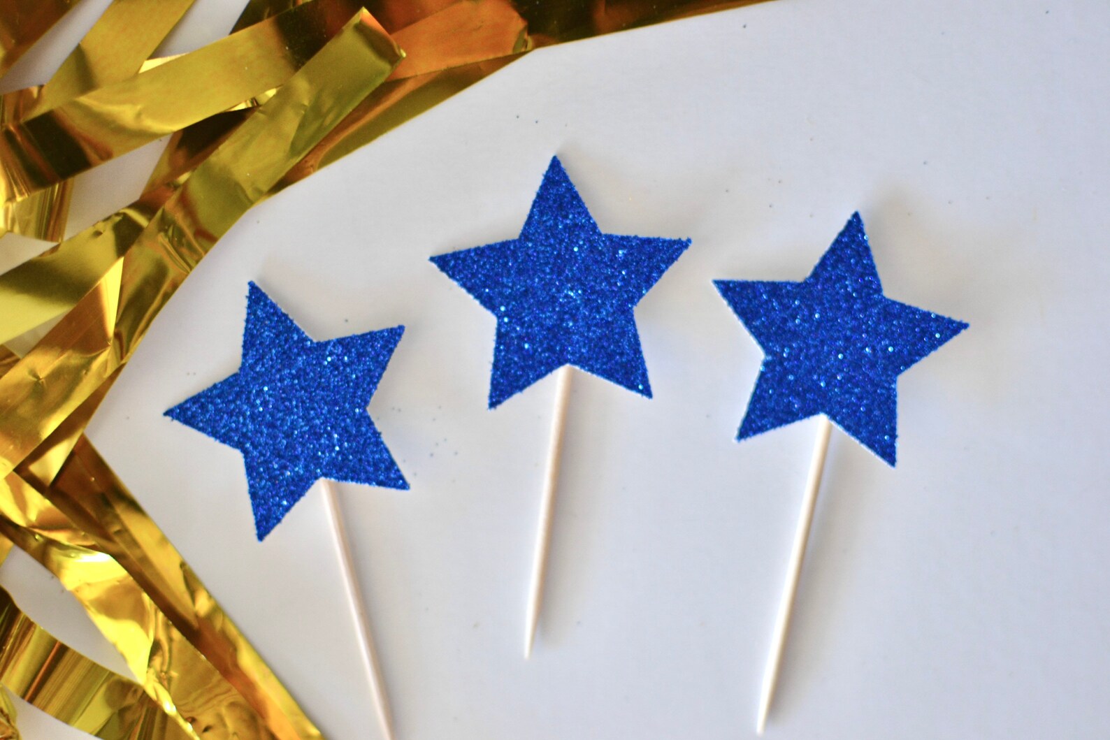 Glitter Twinkle Star Cupcake Toppers, Baby Shower Picks, Pink Star ...