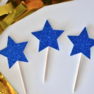 Glitter Twinkle Star Cupcake Toppers, Baby Shower Picks, Pink Star ...