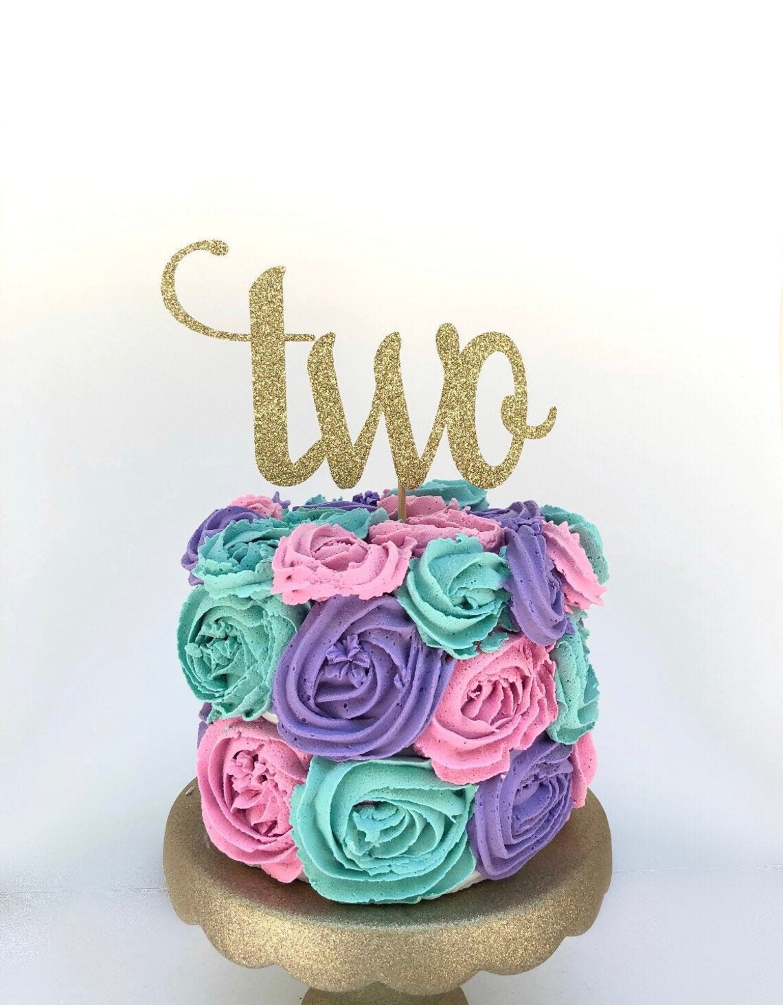 Glitter two Cake Topper 2nd Birthday Topper Two | Etsy