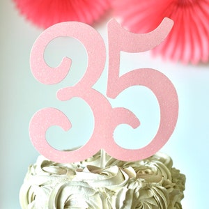 Glitter 35 Thirty Five Topper, 35th Birthday, 35 Birthday Pick, Glitter ...