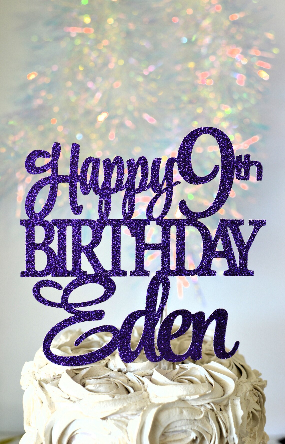 9th Birthday Name Cake Topper, Custom Cake Topper, One Cake Topper ...