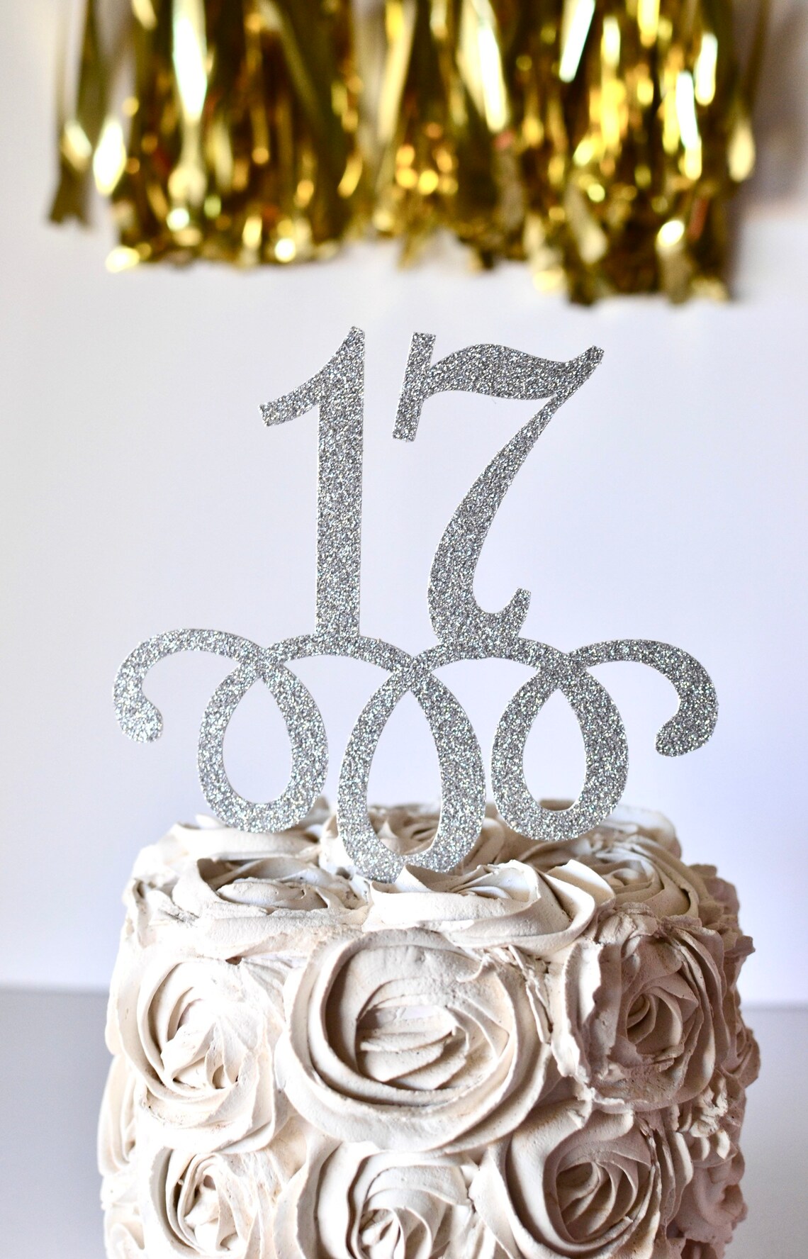 Glitter 17 Cake Topper 17th Birthday Seventeen Birthday 17 - Etsy