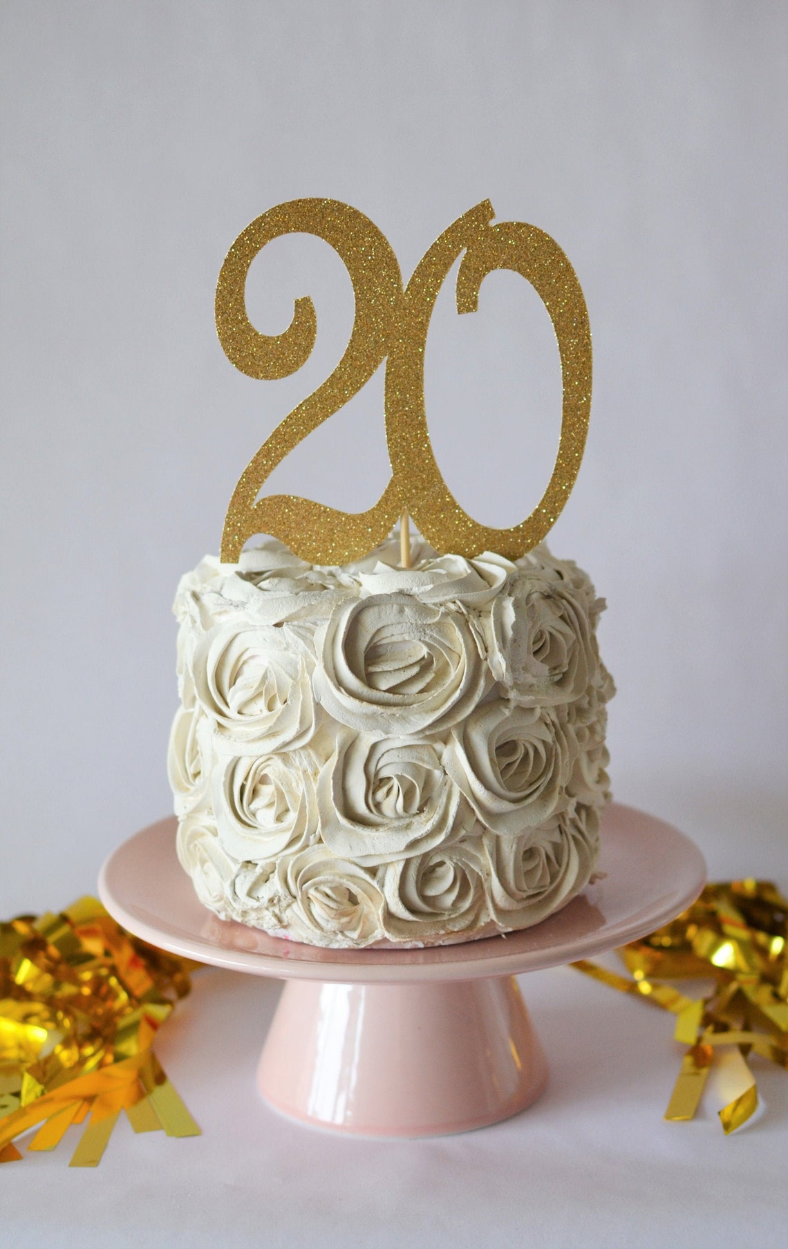 Glitter 20 Cake Topper Big 20 Happy 20th Birthday Glitter | Etsy