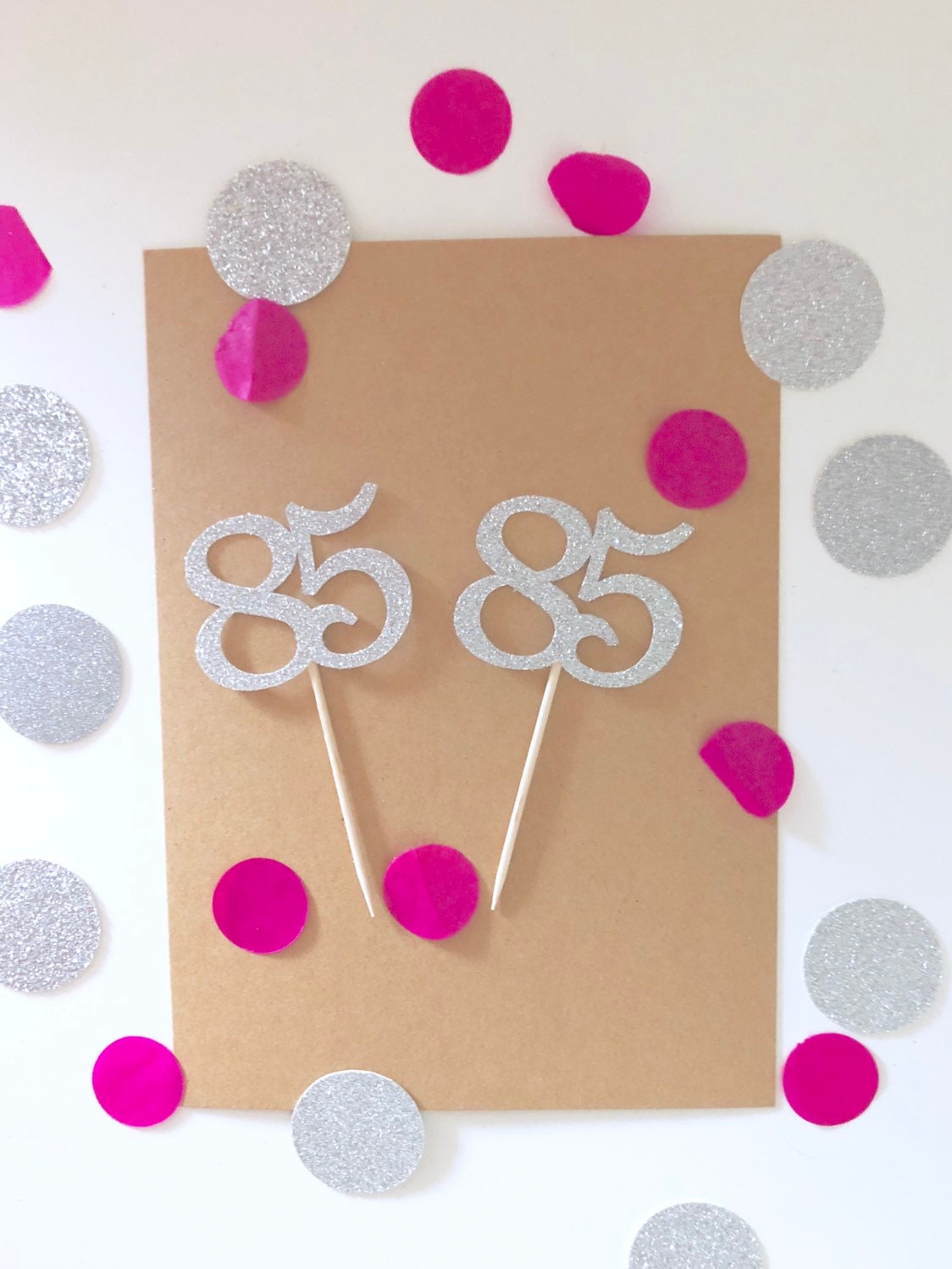 Glitter 85 Cupcake Toppers, 85 Topper, 85th Birthday Cake, 85 Birthday ...