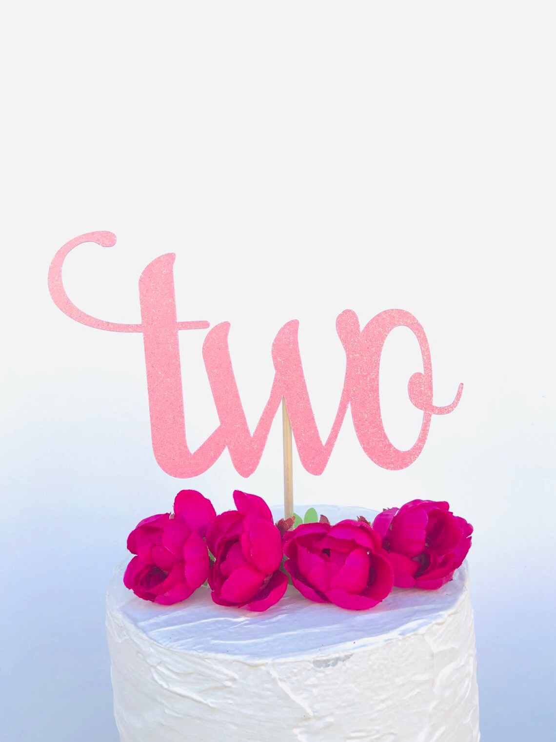 Glitter two Cake Topper 2nd Birthday Topper Two | Etsy