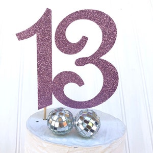 Glitter 13 Birthday Age Cake Topper, 13th Birthday, Thirteen Birthday ...