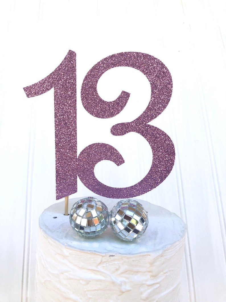 Glitter 13 Birthday Age Cake Topper 13th Birthday Thirteen - Etsy