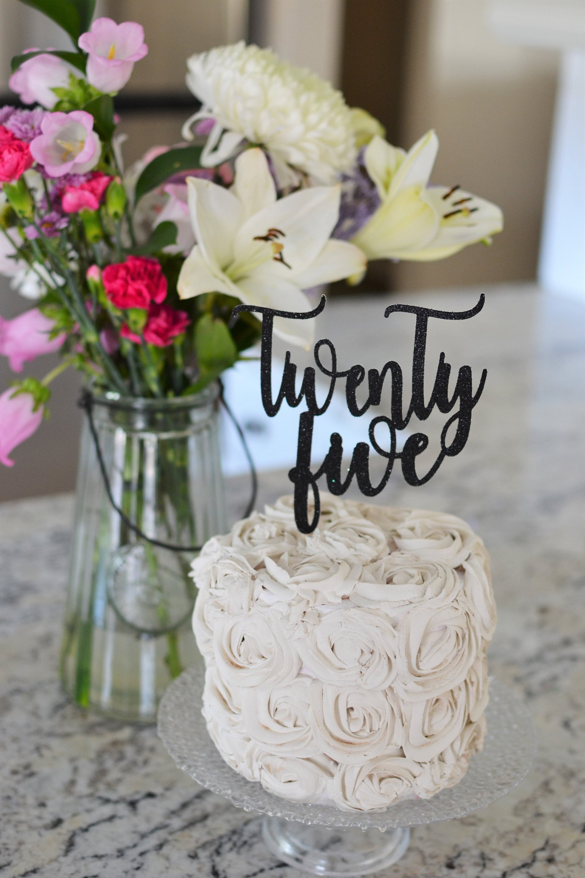 Glitter twenty five topper 25th birthday 25 birthday pick | Etsy