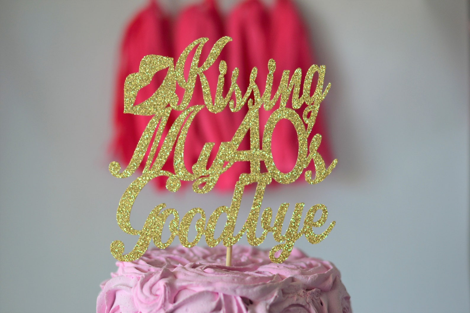Kissing My 40s Goodbye this is for a 50th Birthday 50 Cake - Etsy