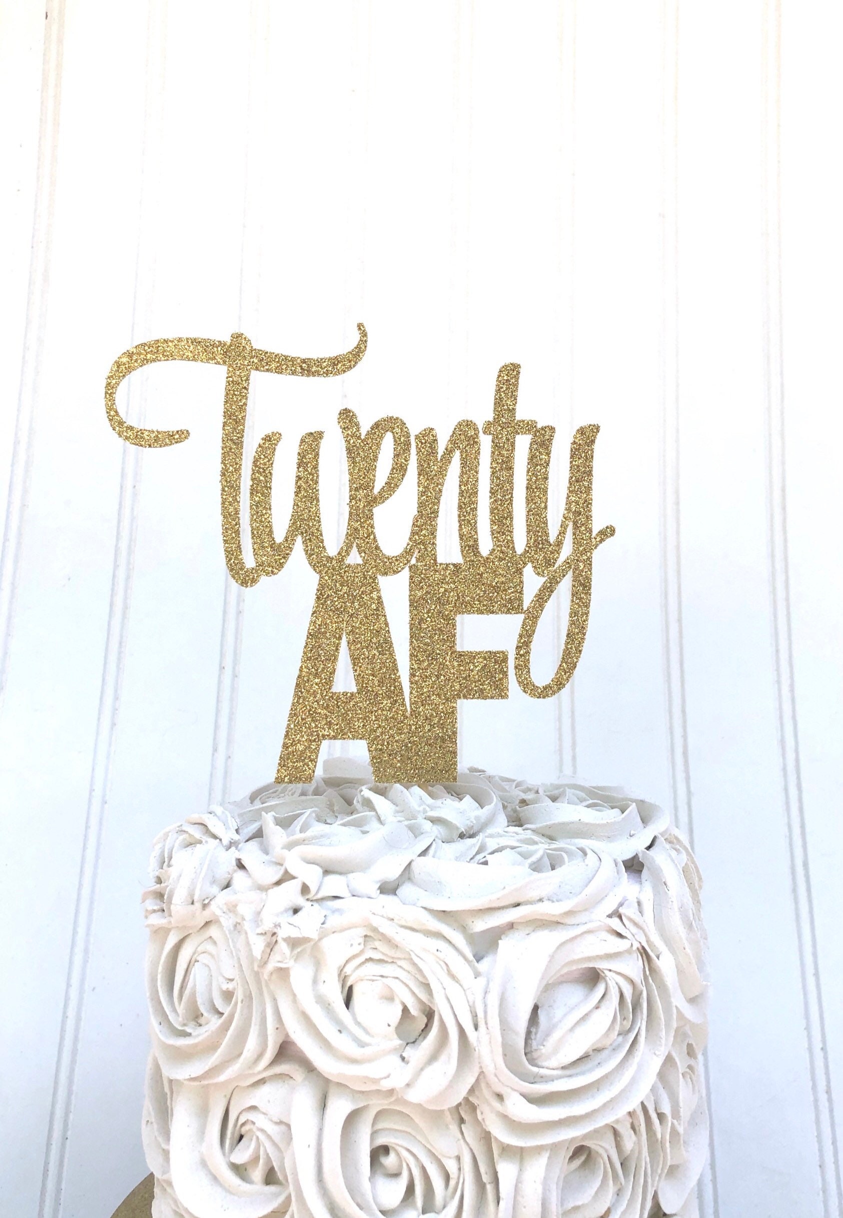 Glitter Twenty AF Cake Topper Big 20 Happy 20th Birthday - Etsy