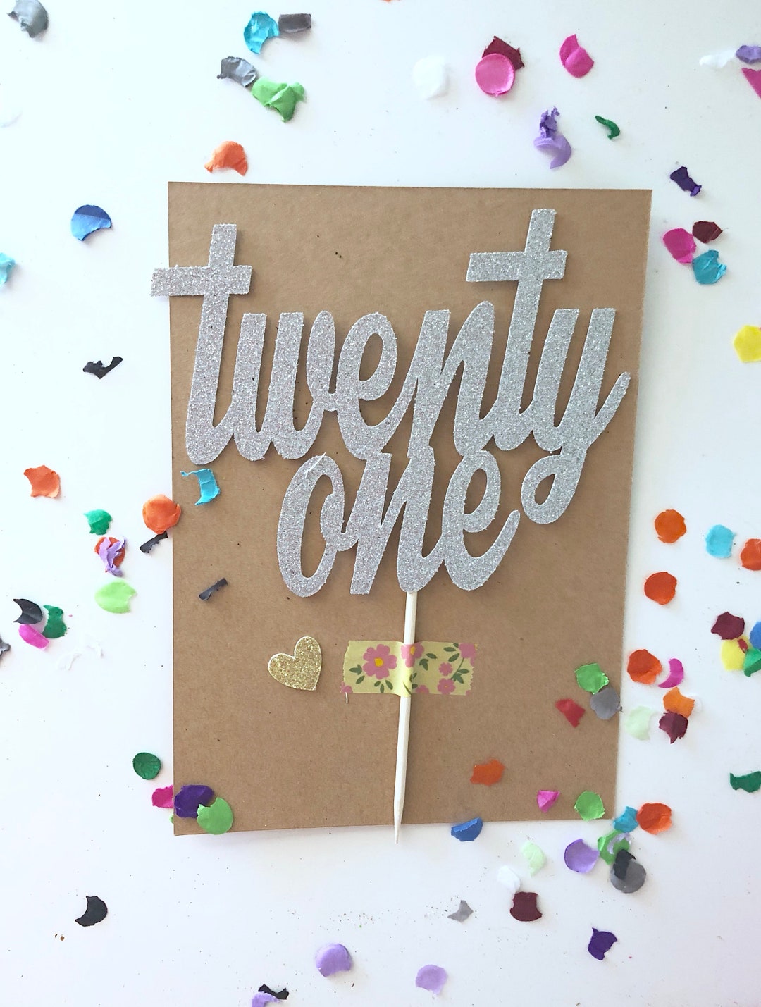 Glitter "twenty One" Birthday Cake Topper, Twenty One Topper, Twenty ...