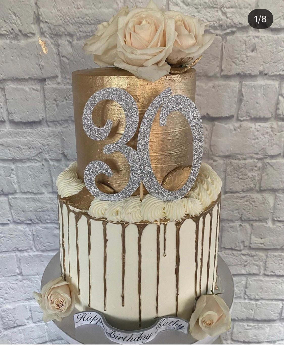 Glitter 30 Cake Thirty Cake Topper, 30th Anniverary, 30 and Flirty, 30 ...