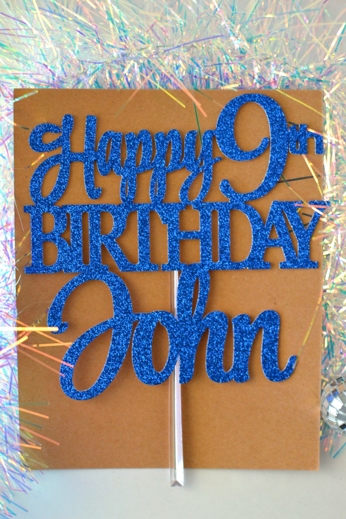 9th Birthday Name Cake Topper, Custom Cake Topper, One Cake Topper ...