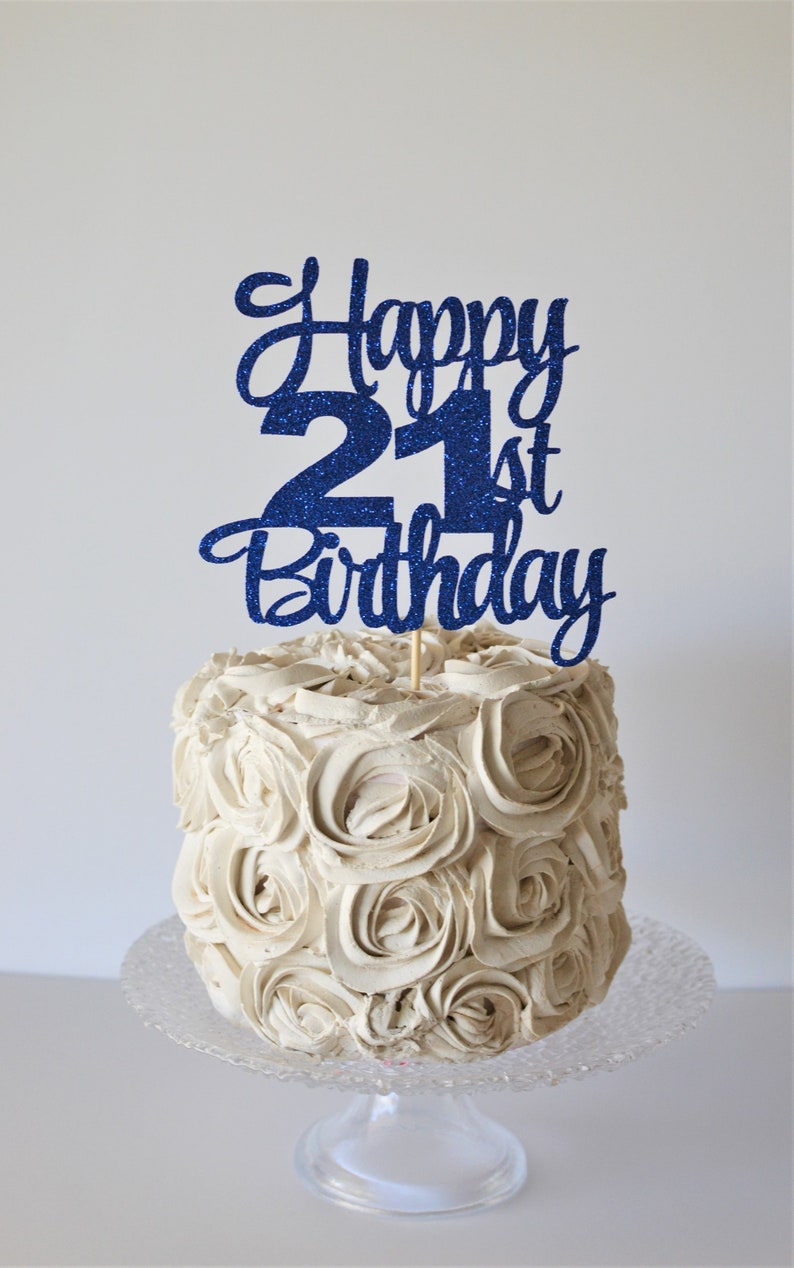 Glitter Happy 21st Birthday Hello 21 21st Birthday Cake - Etsy