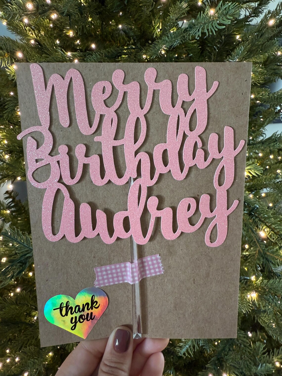 Merry Birthday Personalized Name Cake Topper, Christmas Birthday Cake ...
