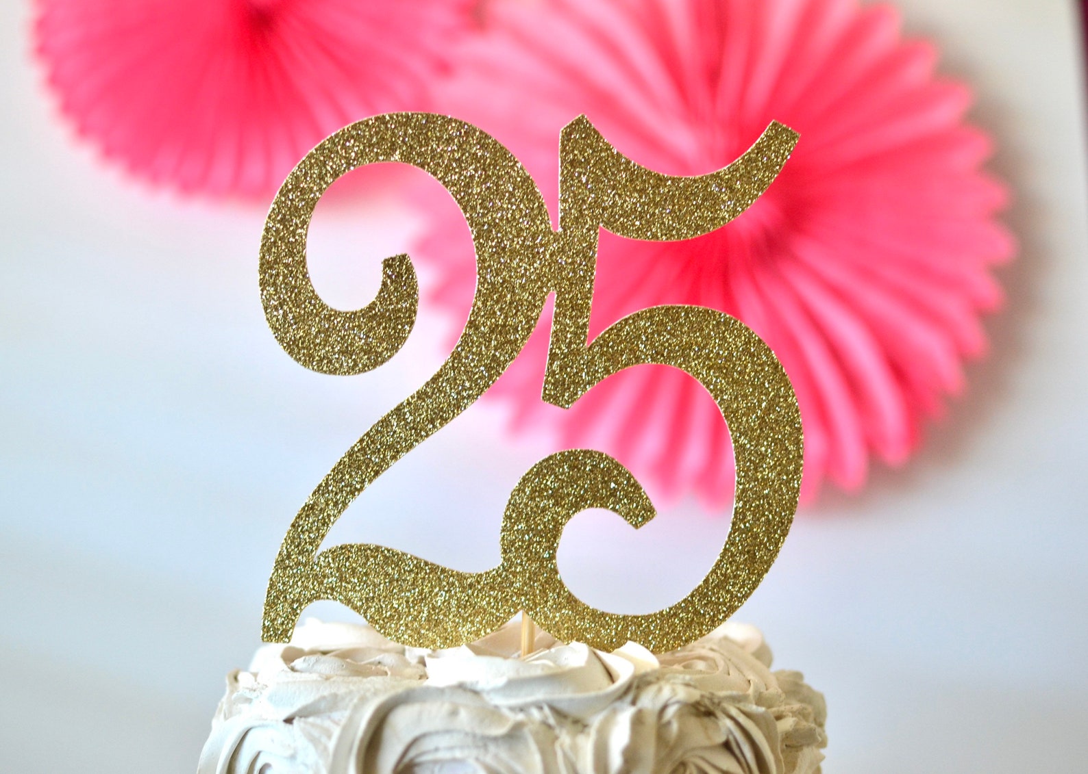 Glitter 25 Cake Topper Twenty Five Topper 25th Birthday 25 - Etsy