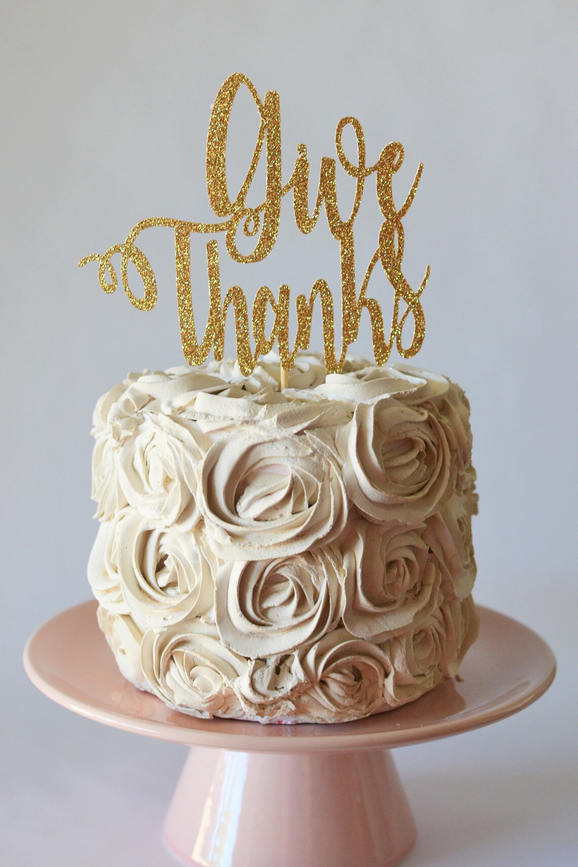 Glitter Give Thanks Cake Topper Thankful Cake Topper - Etsy