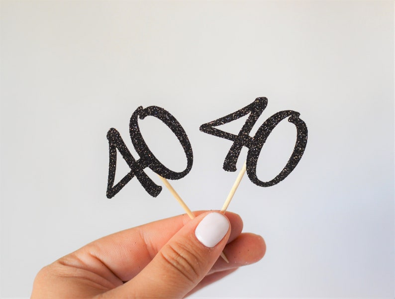 Glitter Birthday "40" Age Toppers, 40th Birthday, Happy 40th, Fabulous ...