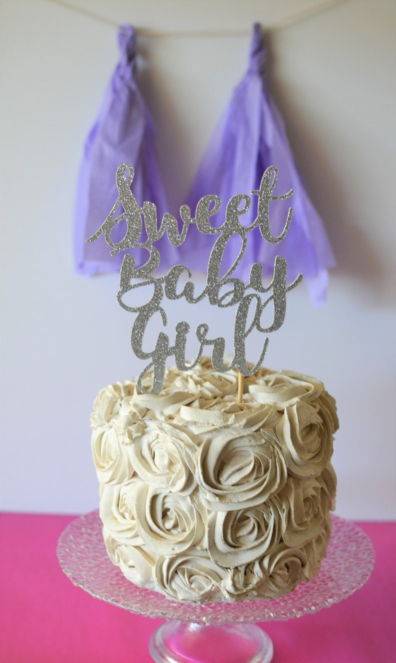 Sweet Baby Girl, Cake Topper, Baby Shower Cake Topper, Gender Reveal ...
