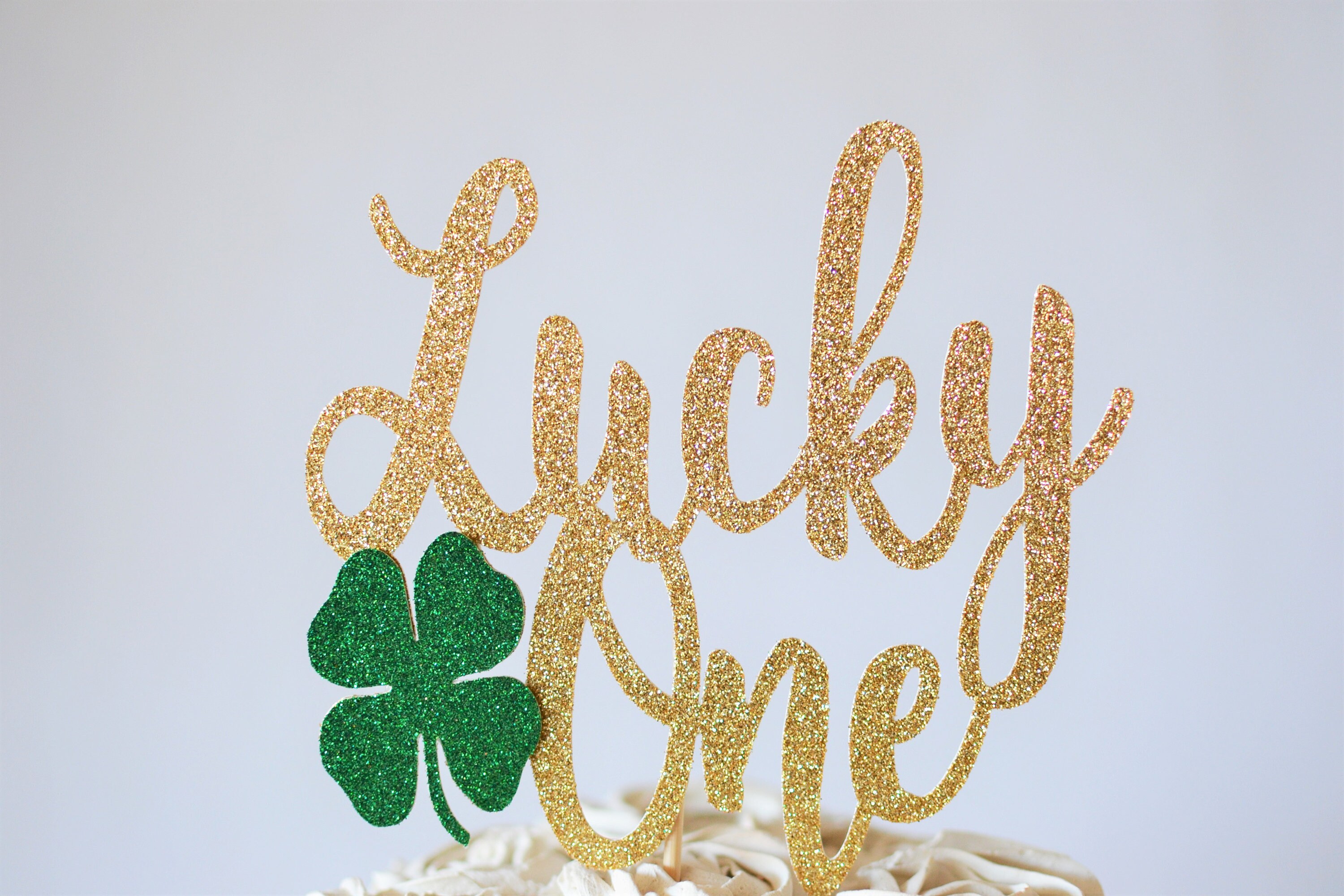 Glitter Lucky One Cake Topper, 1st Birthday Smash Cake Topper, One ...