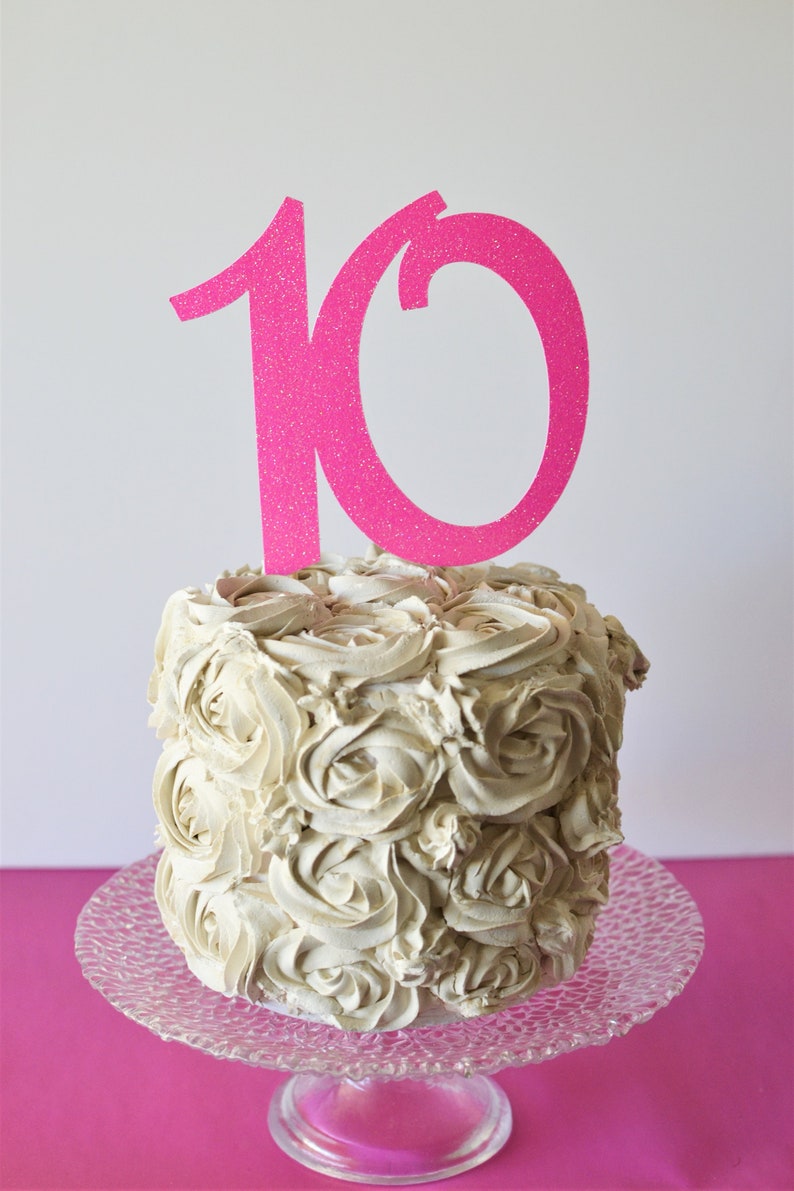 Glitter 10 Ten Cake Topper 10th Birthday 10 Year | Etsy