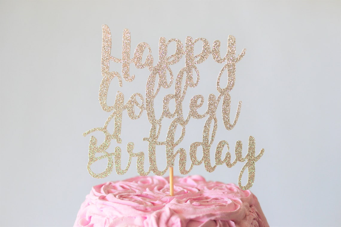 Happy Golden Birthday Cake Topper Happy Birthday 30th - Etsy