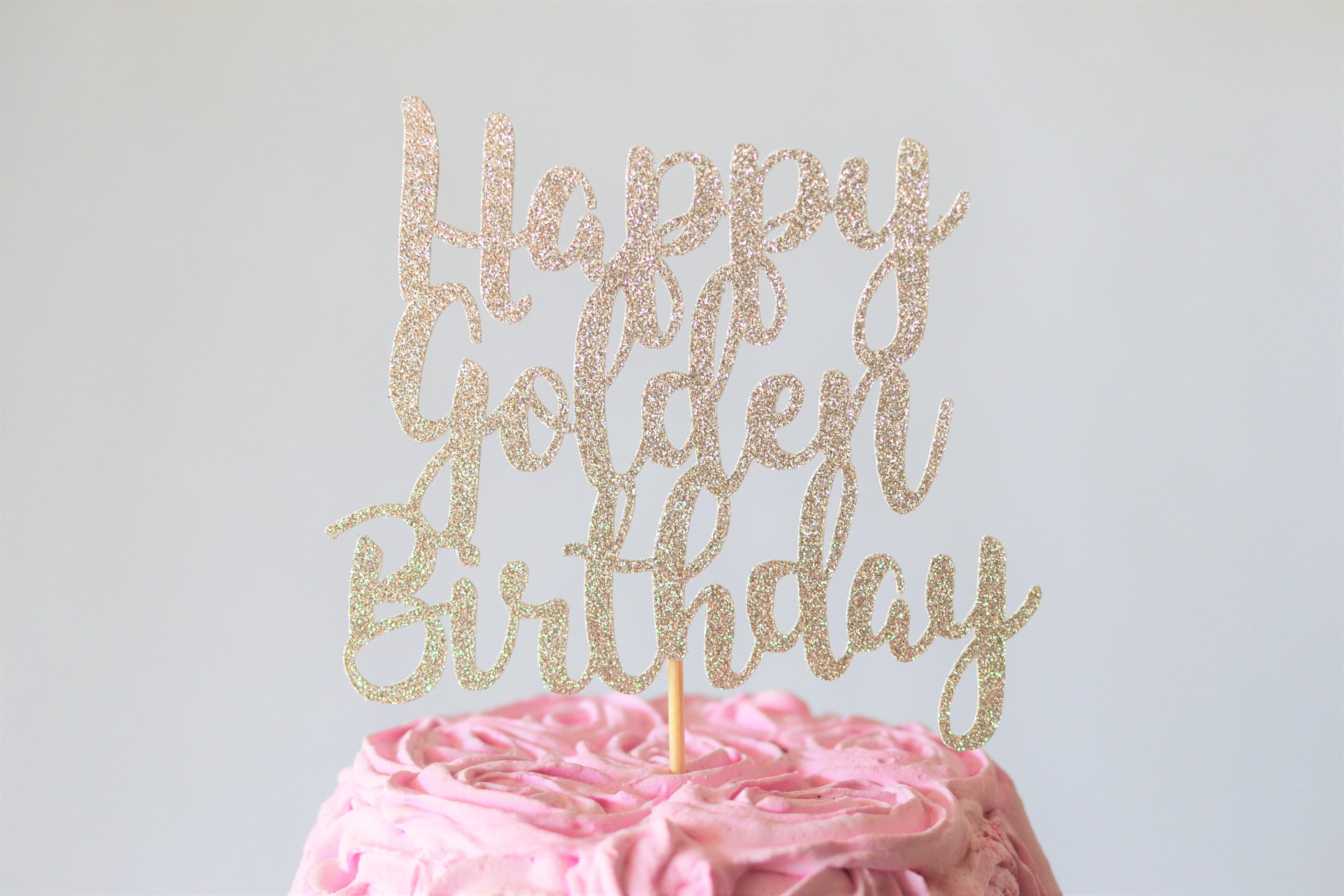 Happy Golden Birthday Cake Topper Happy Birthday 30th - Etsy