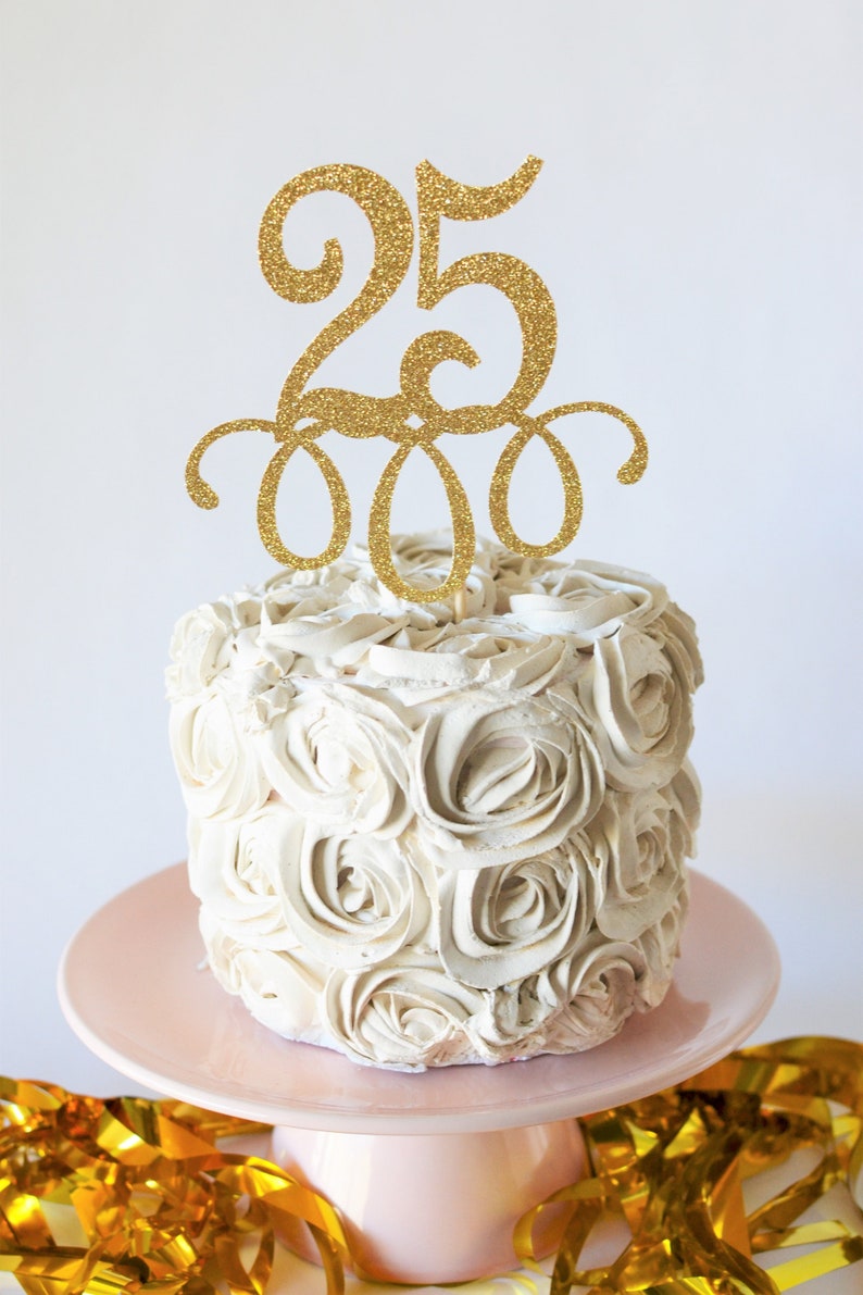 Glitter 25 Cake Topper Twenty Five 25th Birthday 25 - Etsy