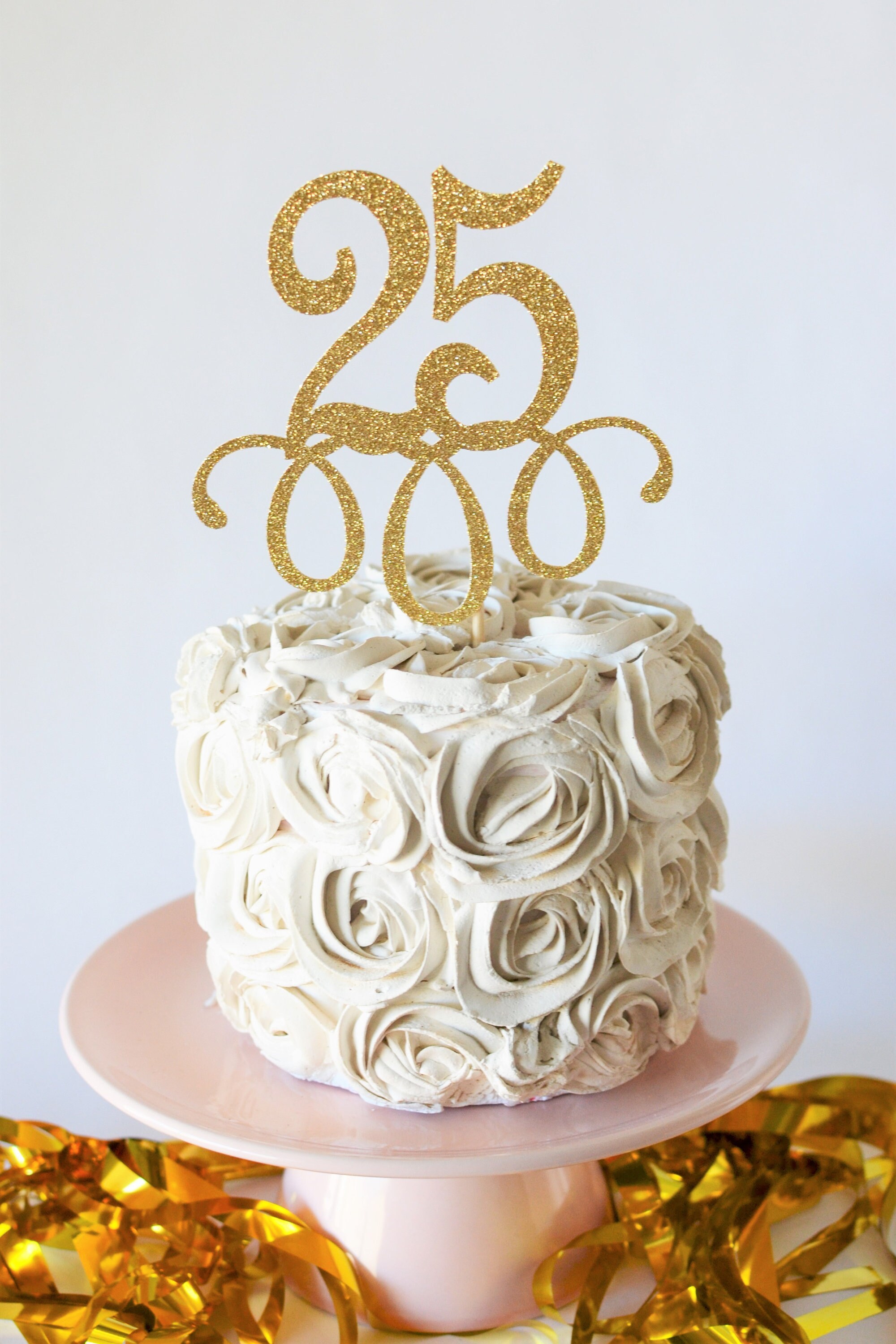 Glitter 25 Cake Topper Twenty Five 25th Birthday 25 - Etsy