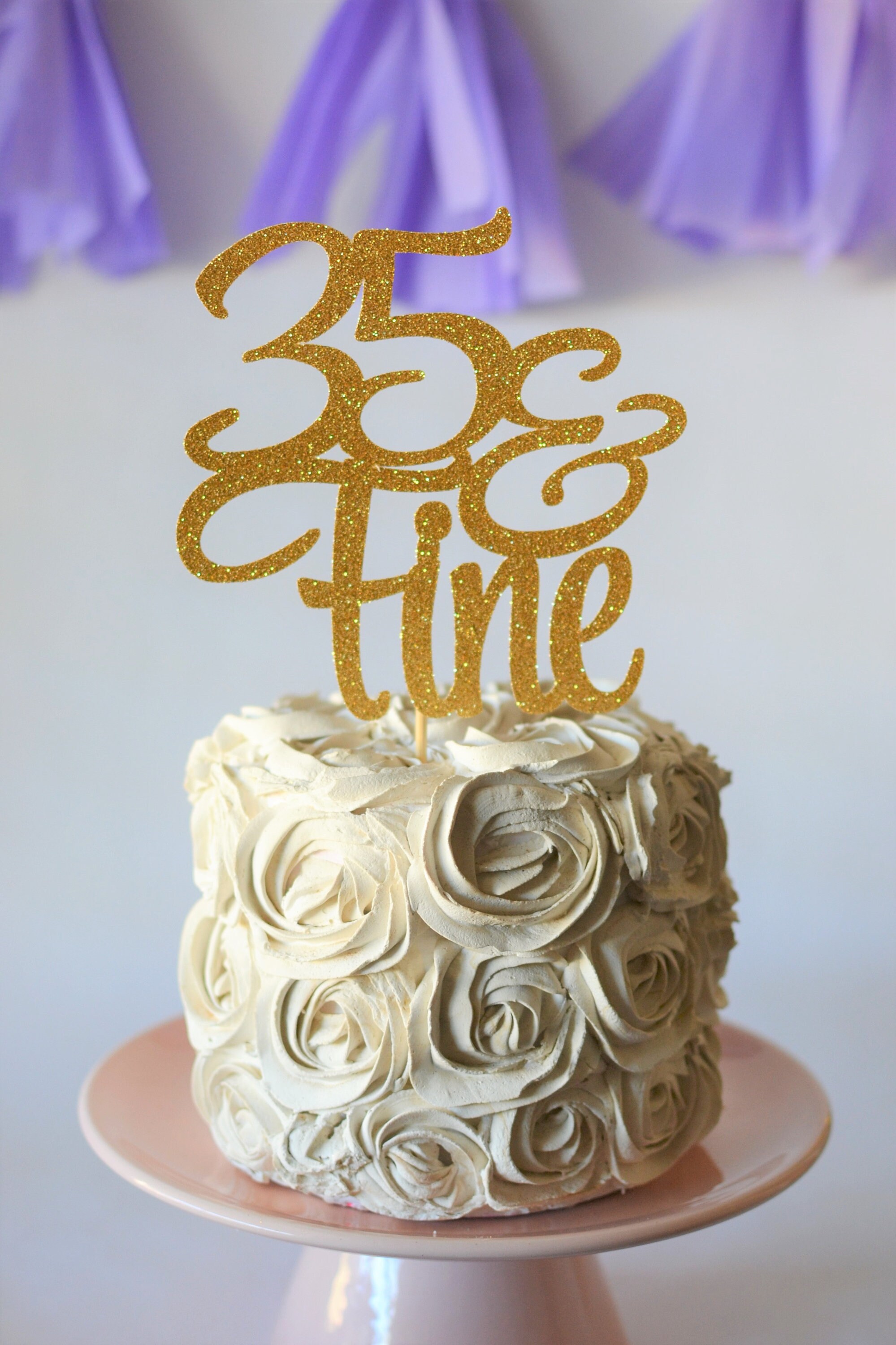 Glitter 35 and Fine, Thirty Five Topper, 35th Birthday, 35 Birthday ...