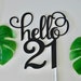 Glitter Hello 21, 21st Birthday Cake Topper, Twenty One, Gold Cake ...