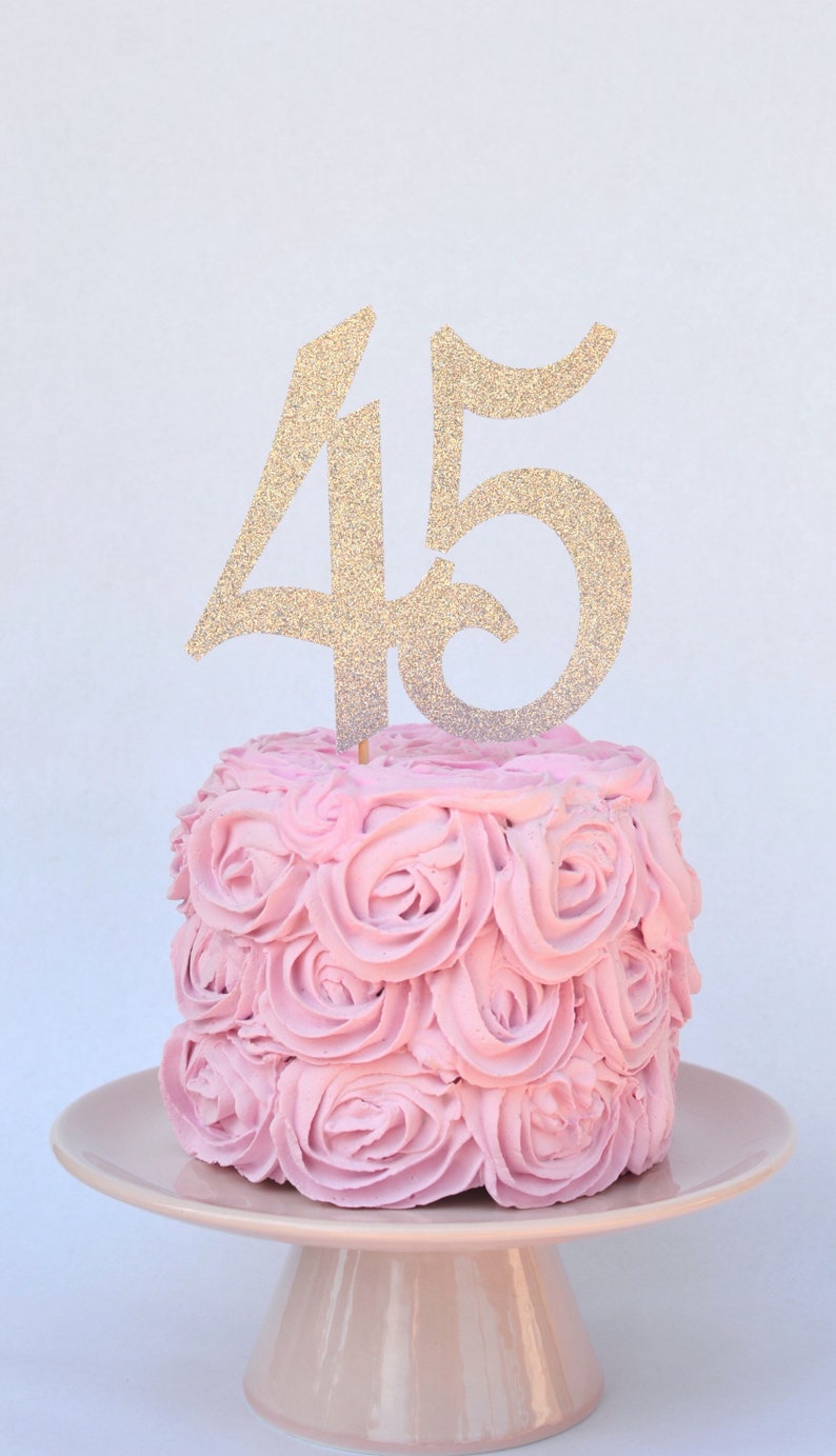 Glitter 45 Topper 45 Cake Topper Big 45 45th Birthday 45 - Etsy