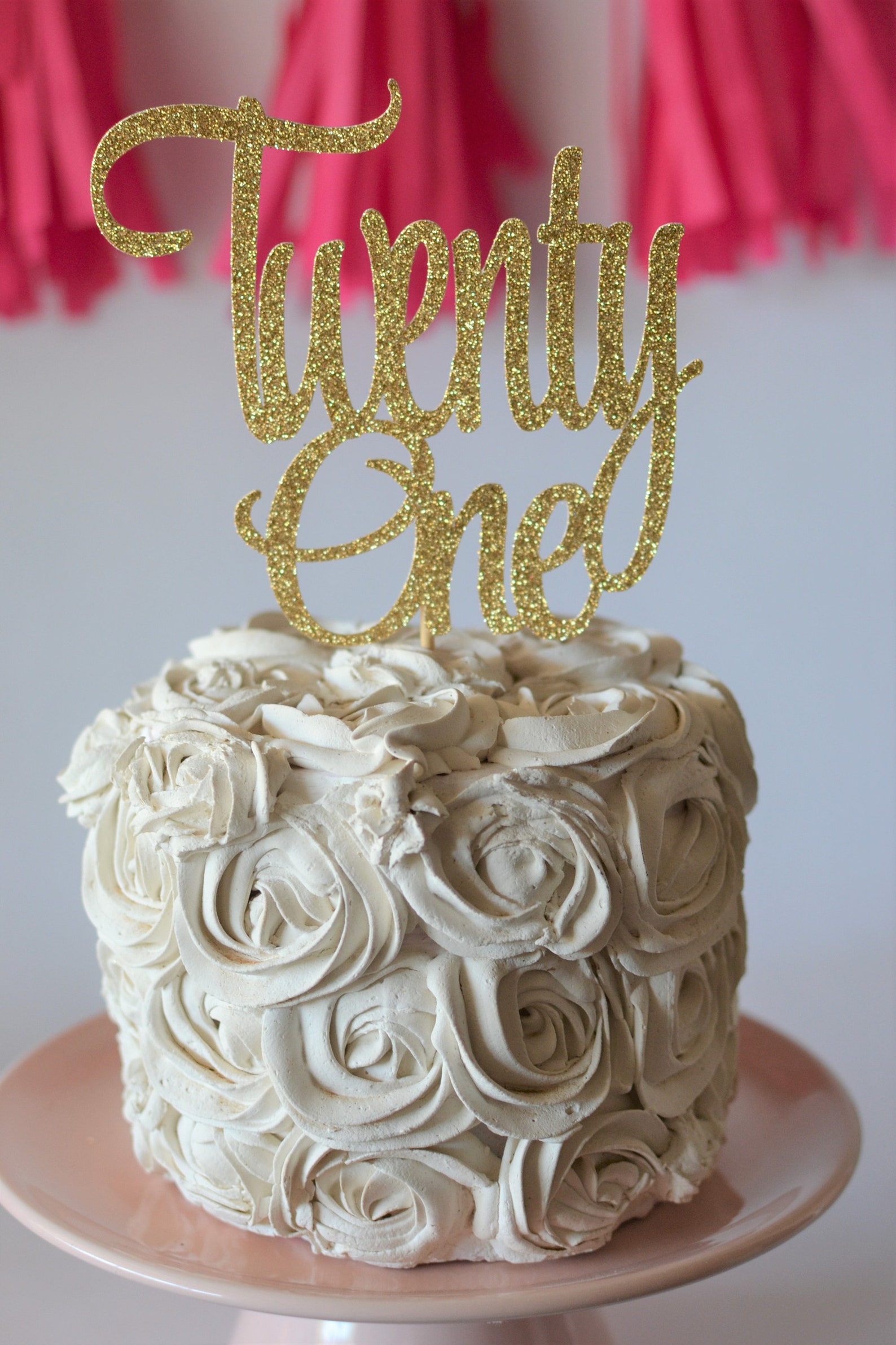 Glitter Twenty One Cake Topper, 21st Anniversary Topper, 21st Birthday ...