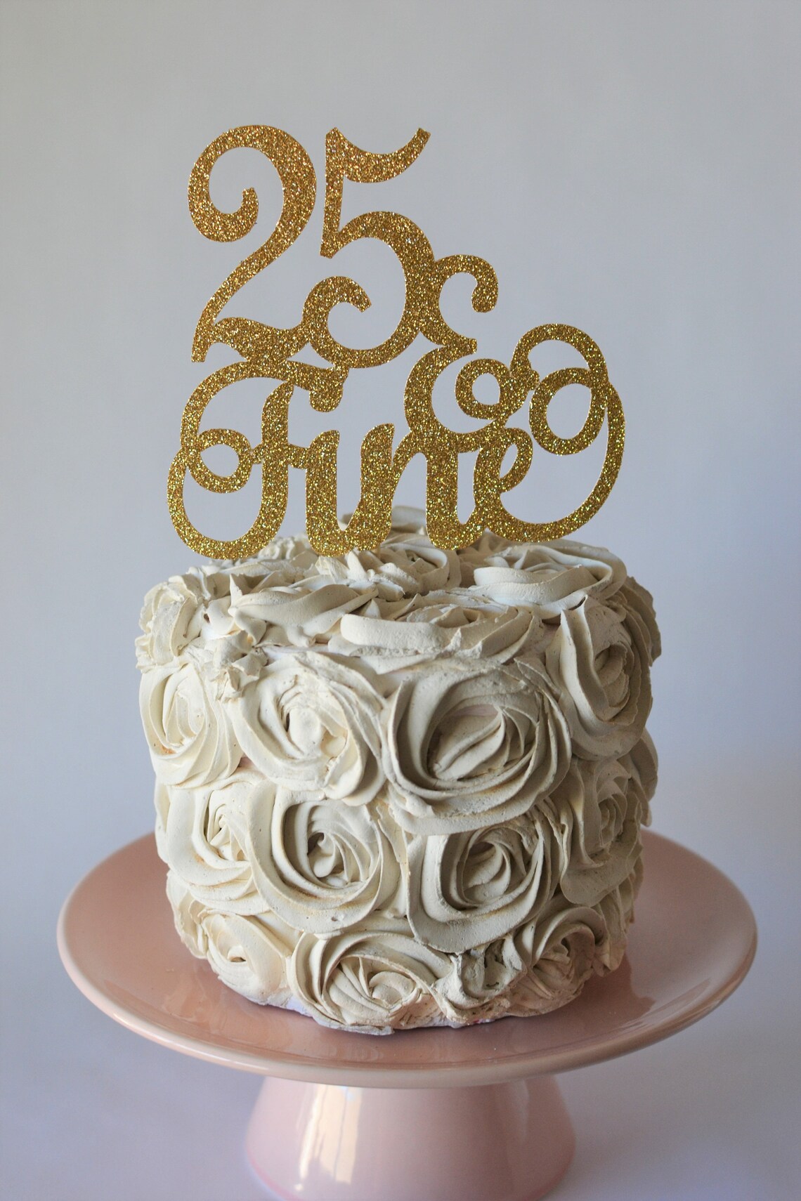 Glitter 25 and Fine Cake Topper Twenty five 25th birthday | Etsy