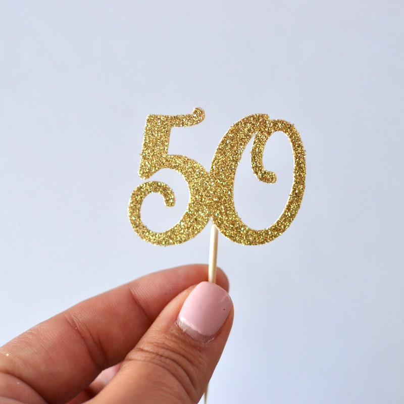 50th Anniversary Cupcake Toppers - Etsy