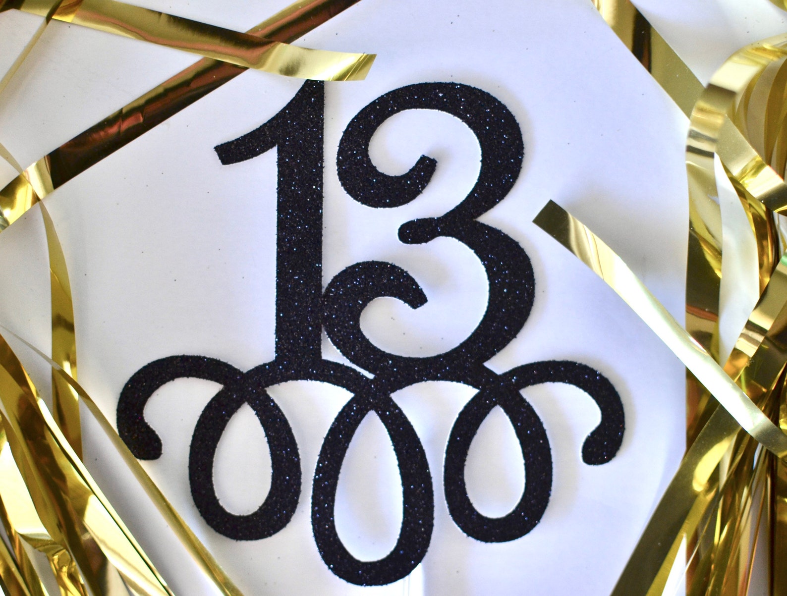 Glitter 13 Birthday Age Cake Topper, 13th Birthday, Thirteen Birthday ...