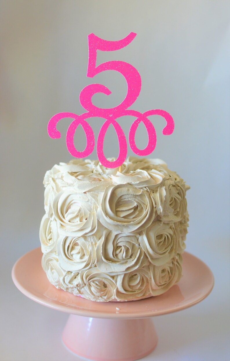 Glitter 5 Five Topper 5th Birthday Topper 5 Cake Topper - Etsy