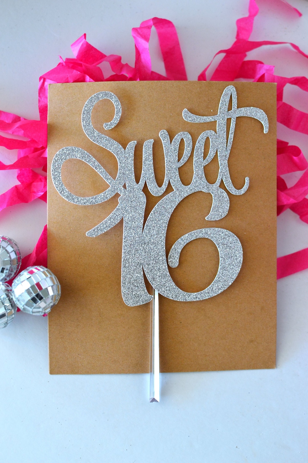 Glitter Sweet 16 Topper, Sassy 16, Quarantine Birthday, 16th Birthday ...