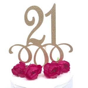 Glitter 21st Birthday Cake Topper, Twenty One, 21 and Fabulous, Finally ...