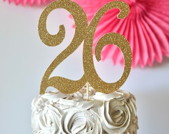 Glitter Twenty Six Cake Pick Topper 26th Anniversary Chapter | Etsy