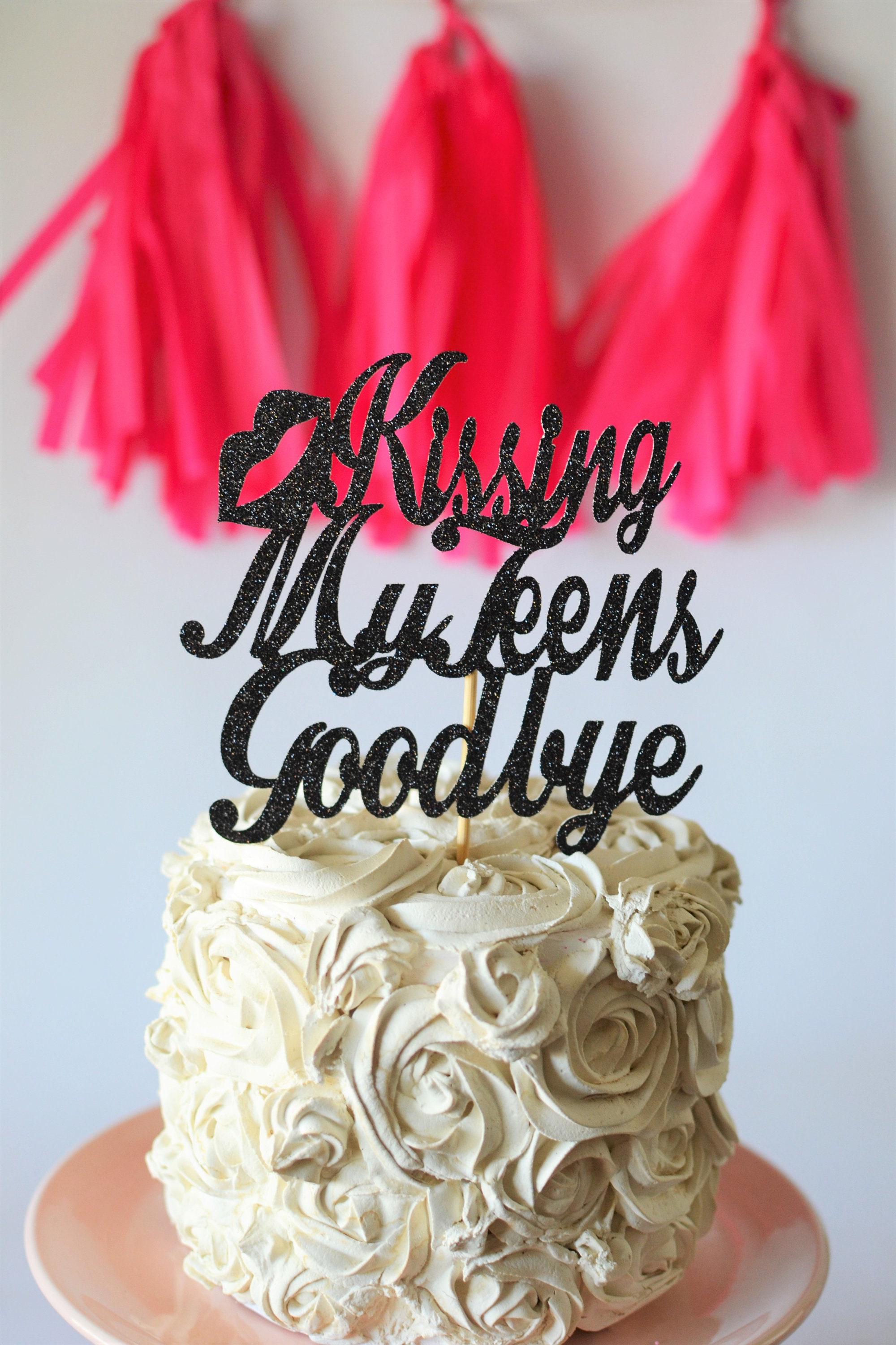 Glitter "kissing My Teens Goodbye" Topper 20 Cake Topper, Big 20 , 20th ...