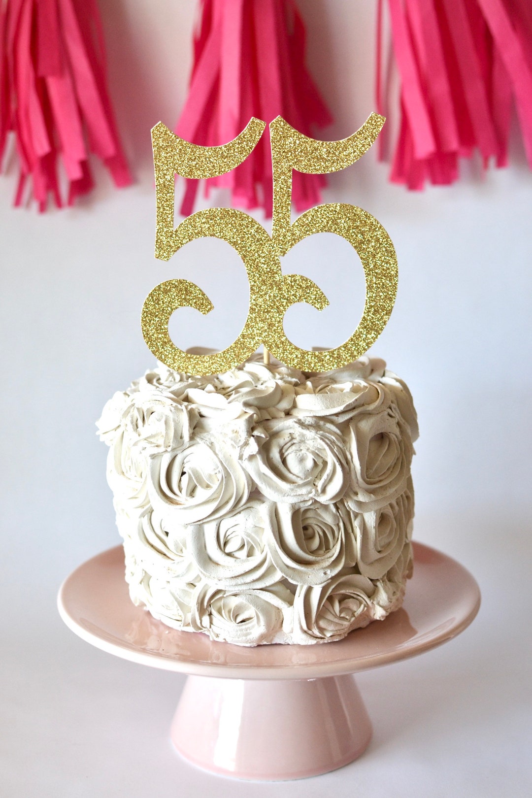 55 Cake Topper | 55 & Fabulous Cake Topper| 55 Years Young| 55th ...