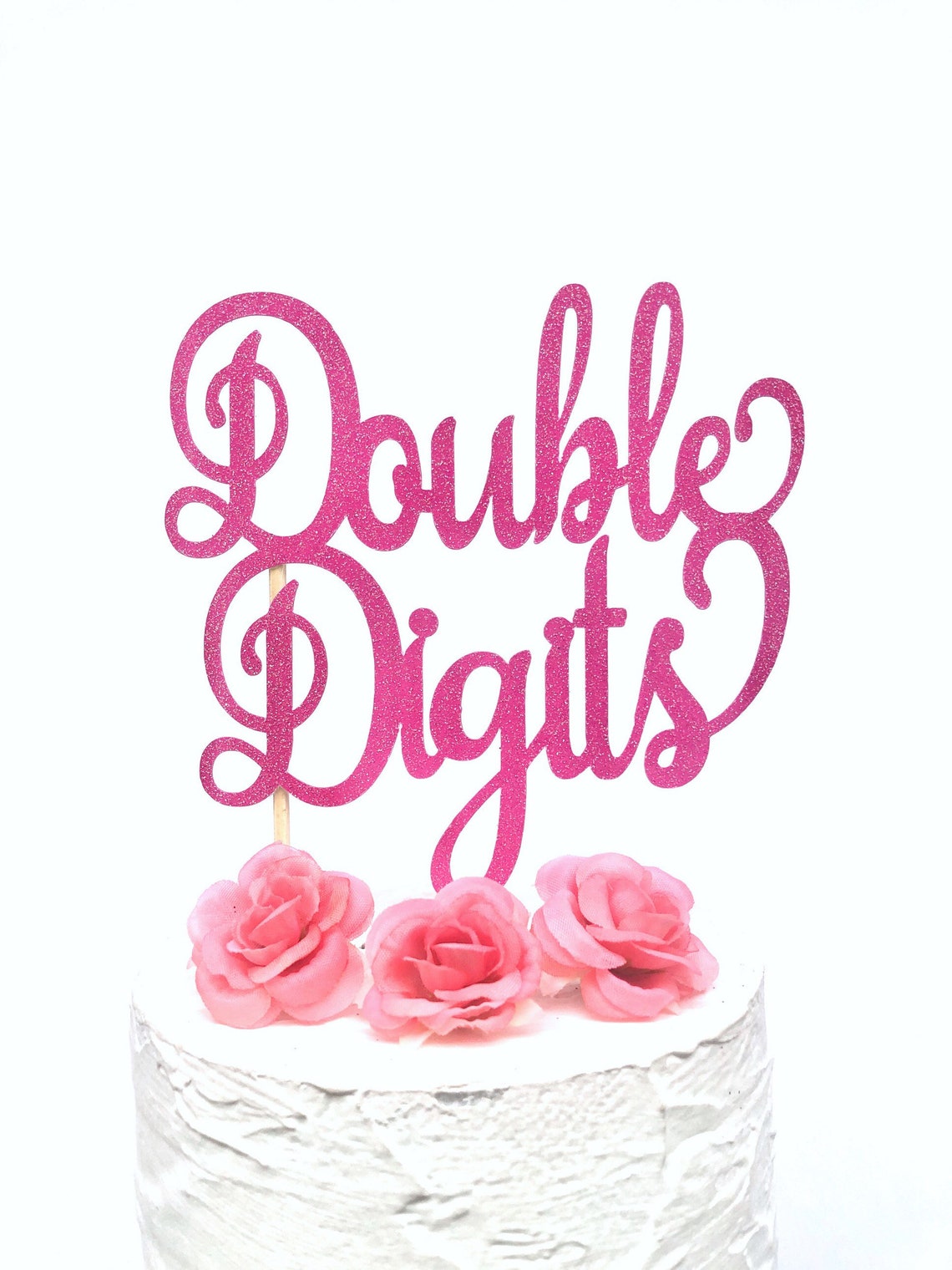 Glitter "double Digits" Ten Cake Topper, 10th Birthday, 10 Year Wedding ...