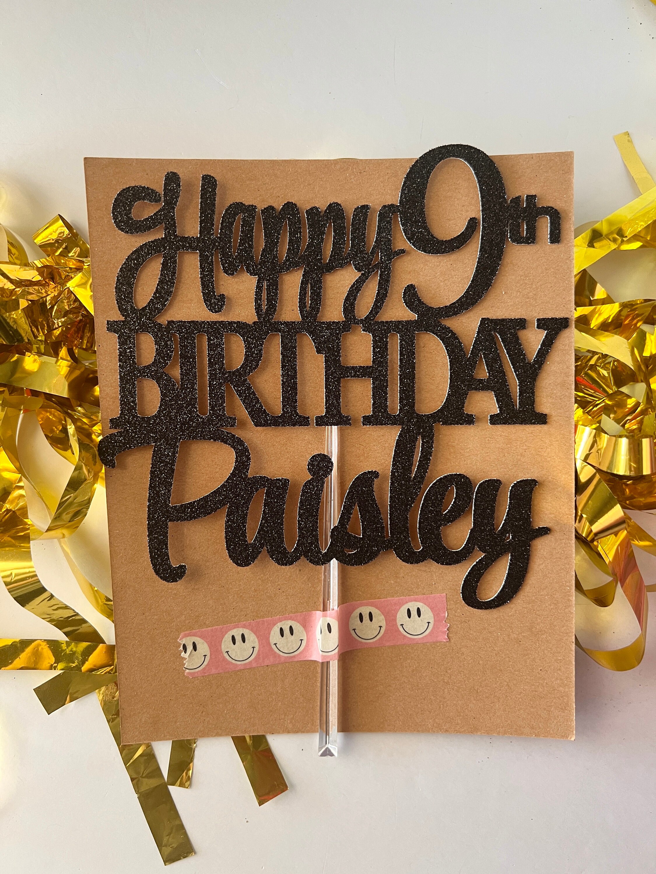 9th Birthday Name Cake Topper, Custom Cake Topper, One Cake Topper ...