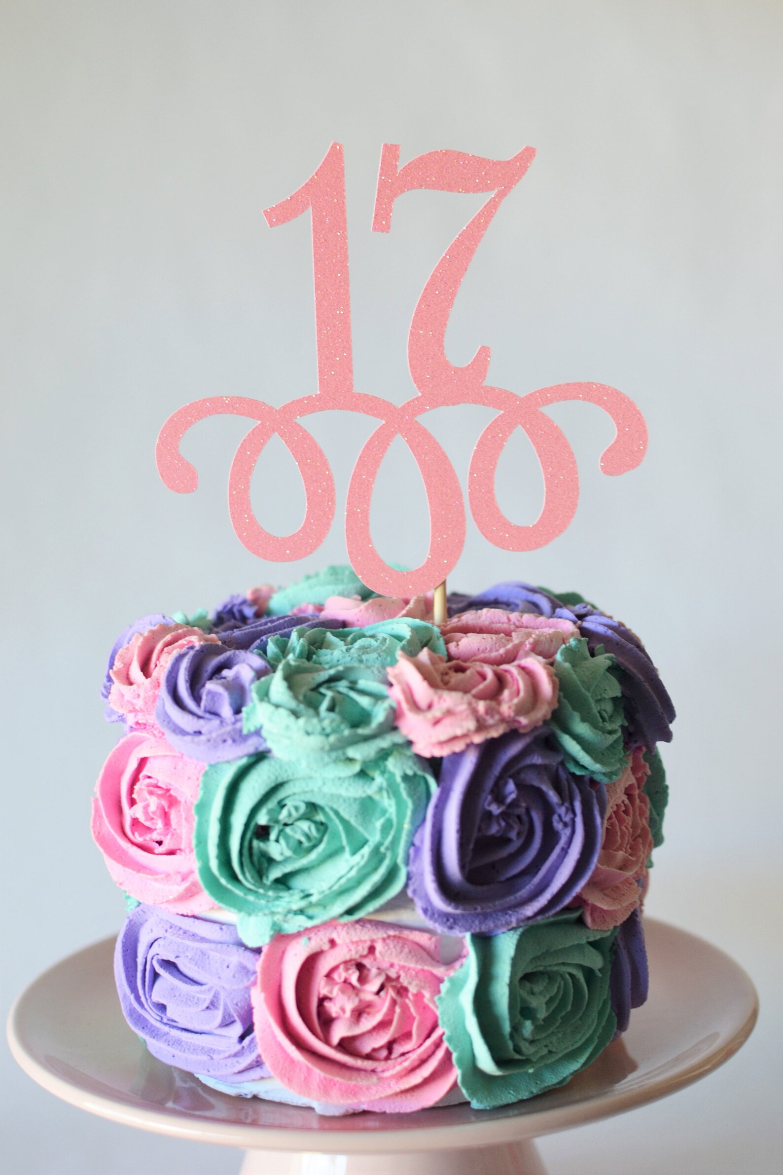 Glitter 17 Cake Topper 17th Birthday Seventeen Birthday 17 - Etsy