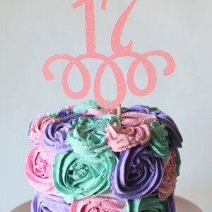 Glitter 17 Cake Topper, 17th Birthday, Seventeen Birthday, 17 ...