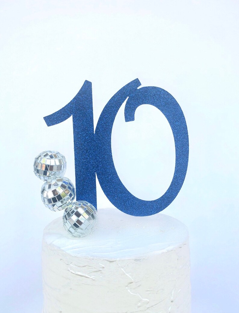 Glitter 10 Ten Cake Topper 10th Birthday 10 Year | Etsy