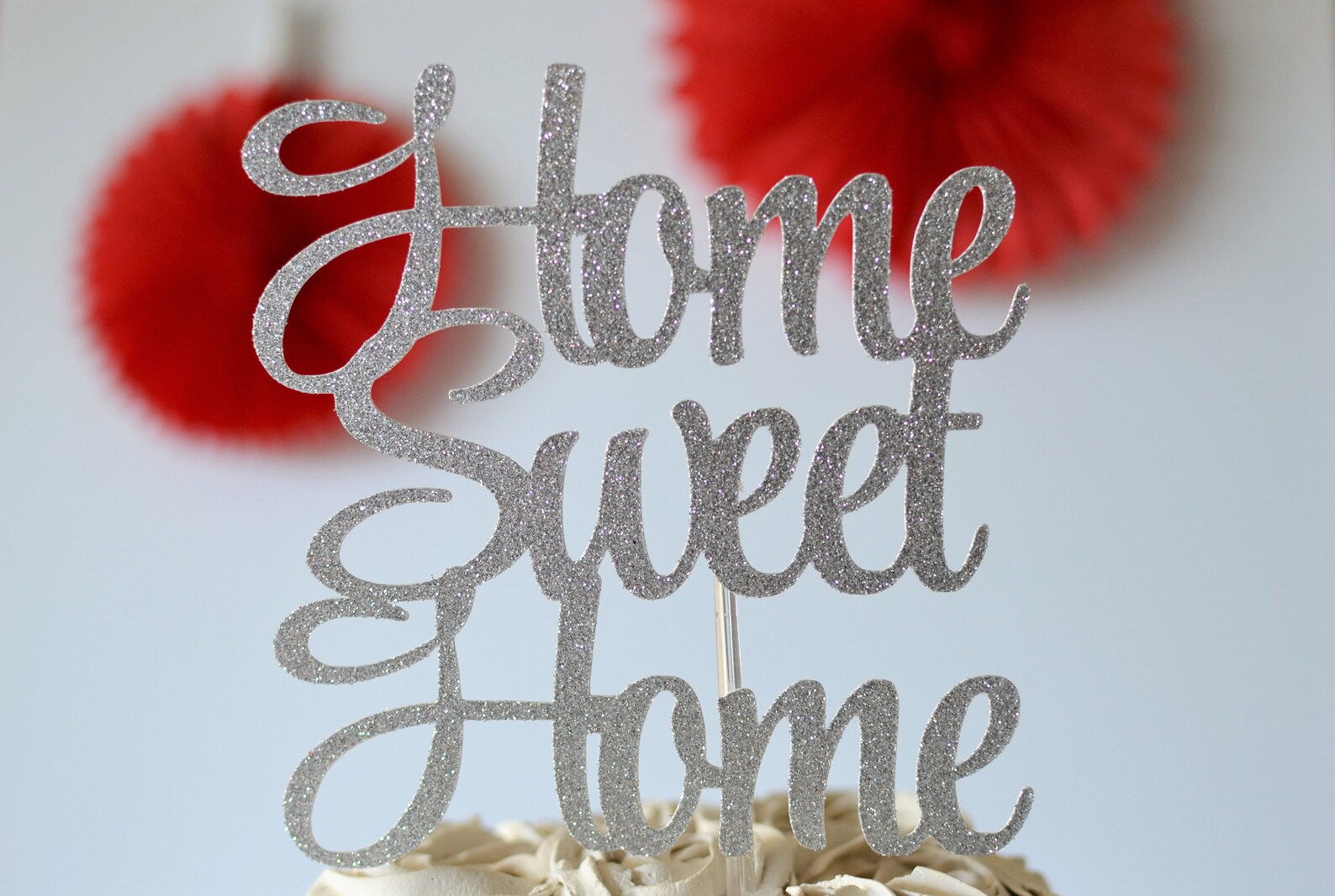 Glitter Home Sweet Home Cake Topper, House Warming Cake, New Home ...