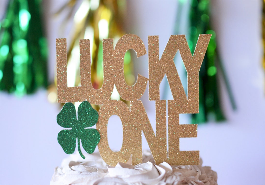 Glitter LUCKY ONE Cake Topper, 1st Birthday Smash Cake Topper, 1st ...