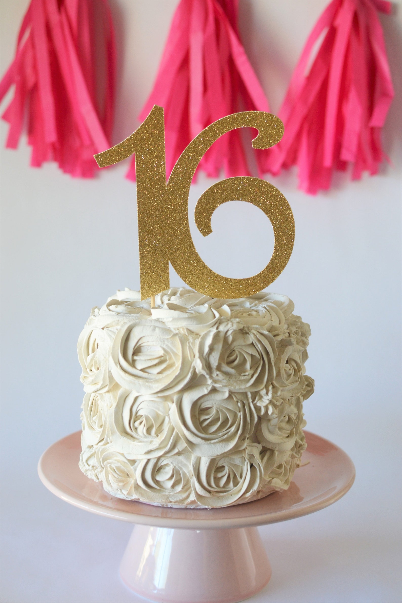 Glitter 16 Cake Topper Sweet 16 Topper 16th birthday | Etsy